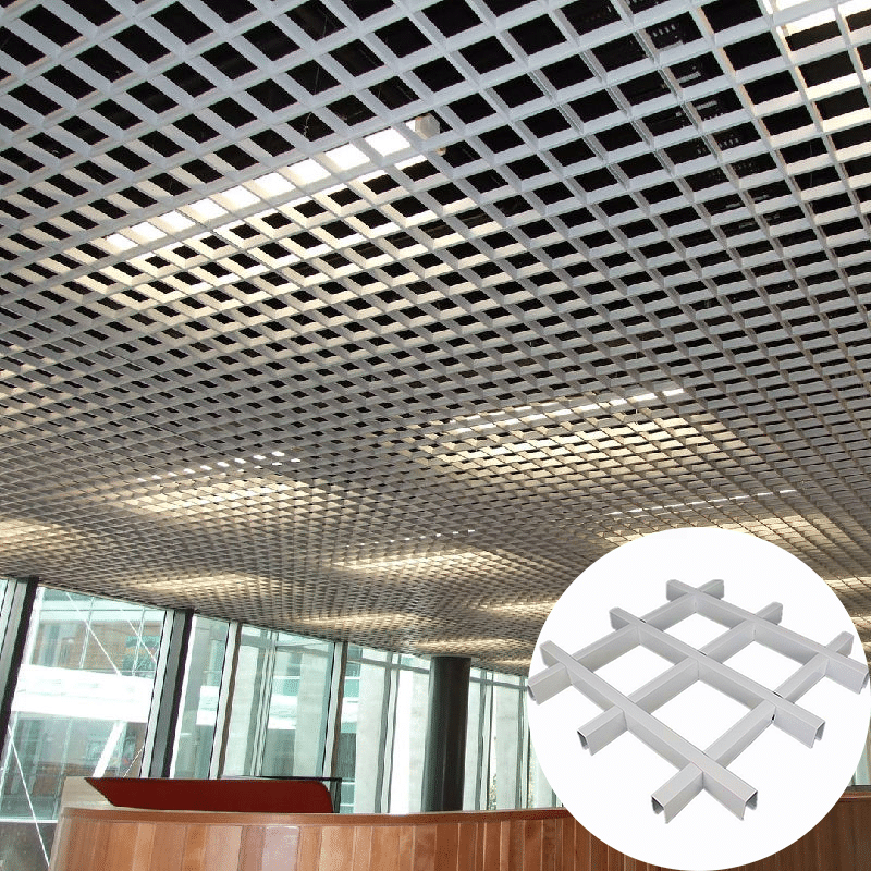 Metal Aluminum Open Grid Ceiling Panels Indoor Aluminum Grille Ceiling ...
